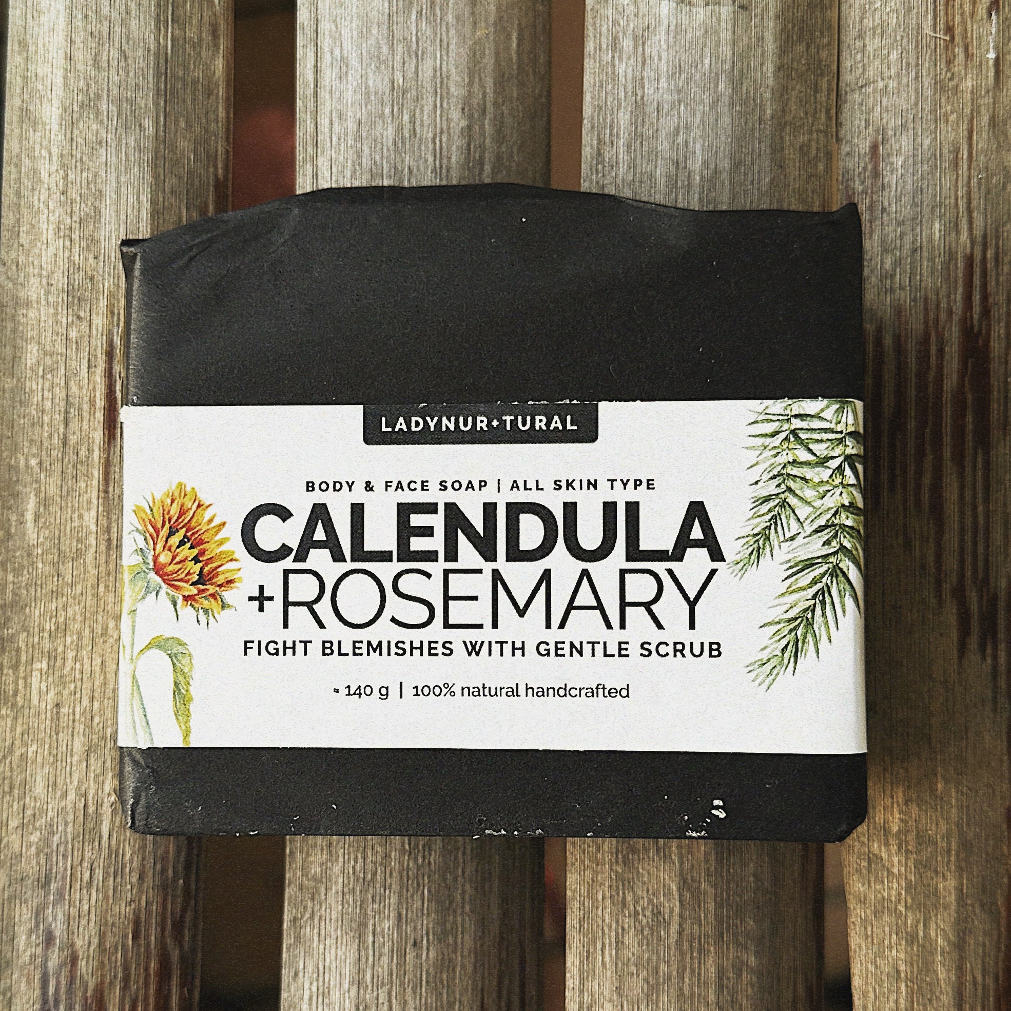 Calendula Rosemary Scrub Soap (Sental daki dan pudar parut)