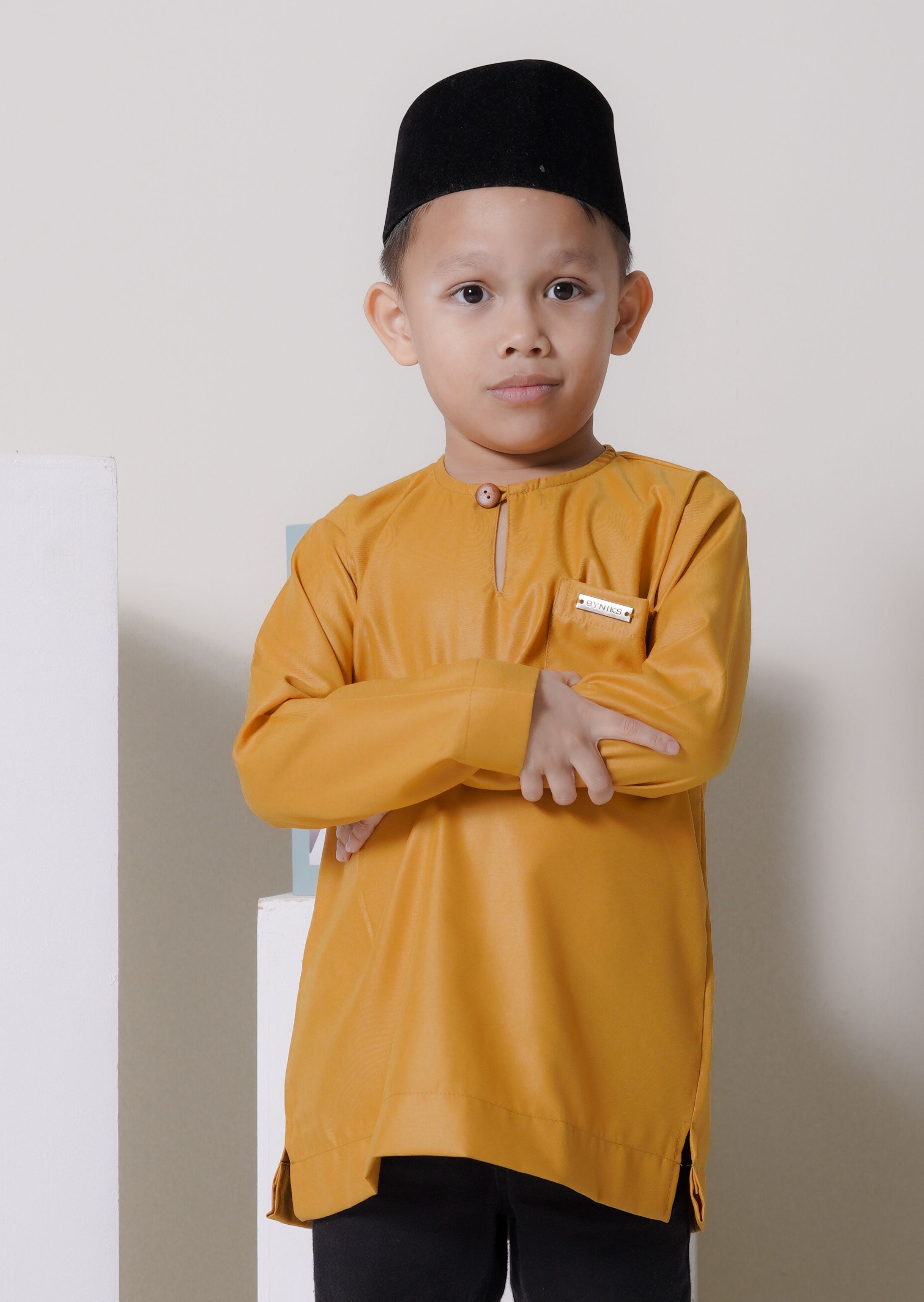 (NEW) KURTA PETUALANG KID MUSTARD GOLD