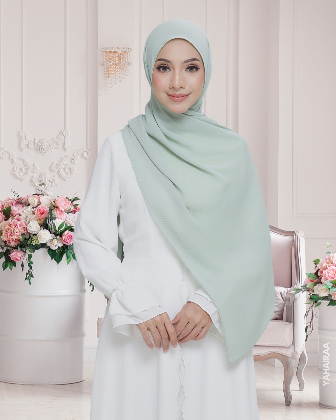 Dreamy Pastel Shawl - Sage Green