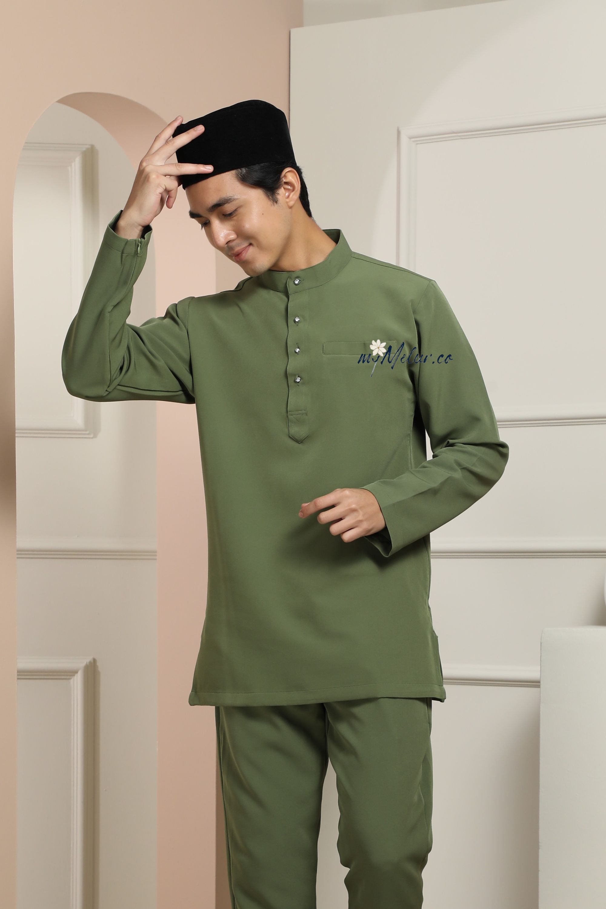 BAJU MELAYU EXCLUSIVE OLIVE GREEN #18