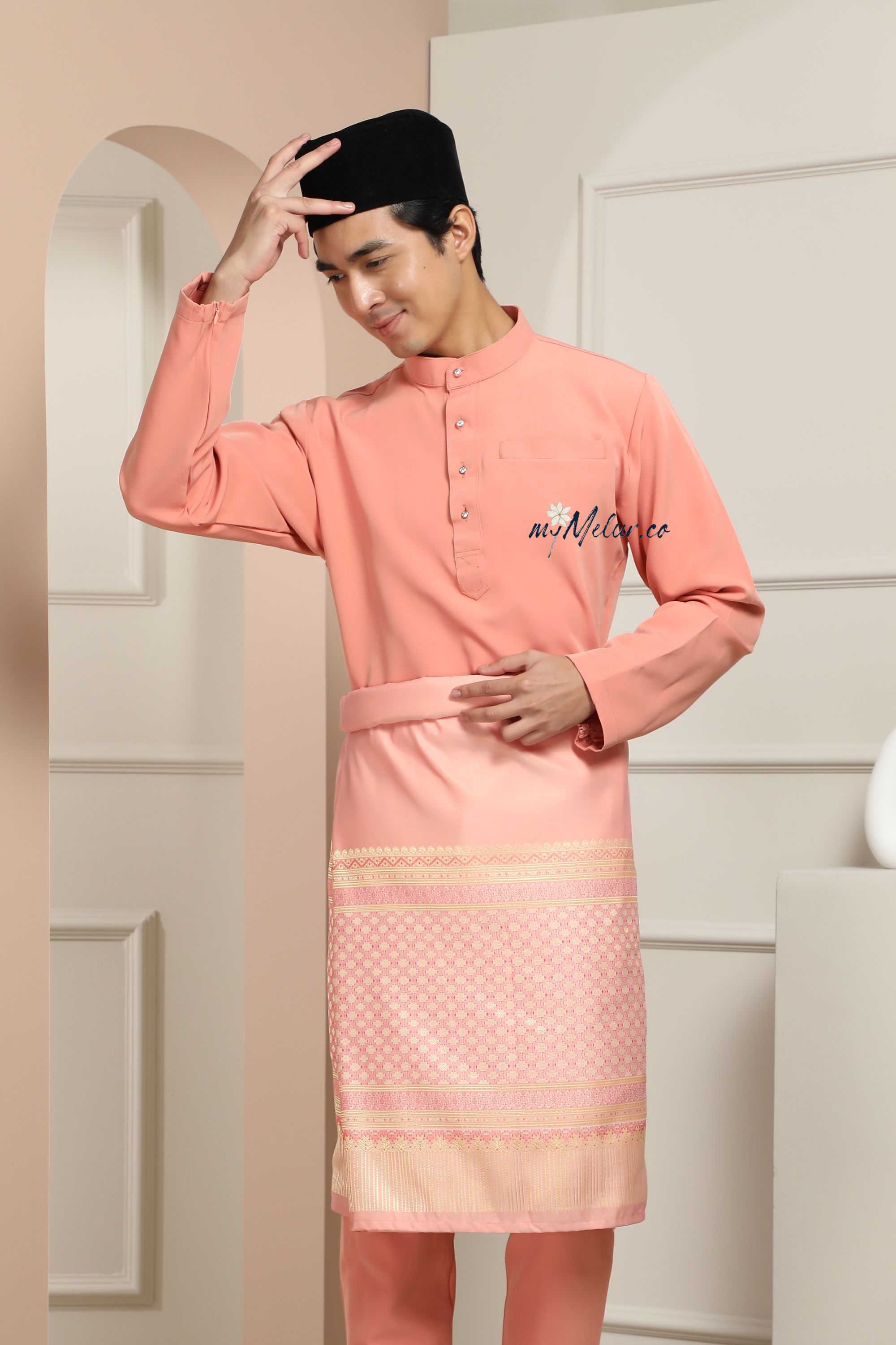 BAJU MELAYU EXCLUSIVE PEACH SALMON #13