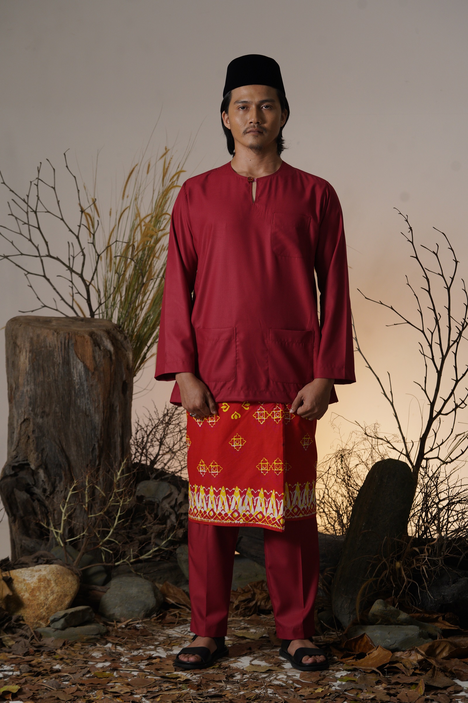 BAJU MELAYU TELUK BELANGA RED BURGUNDY (NEW 2026)