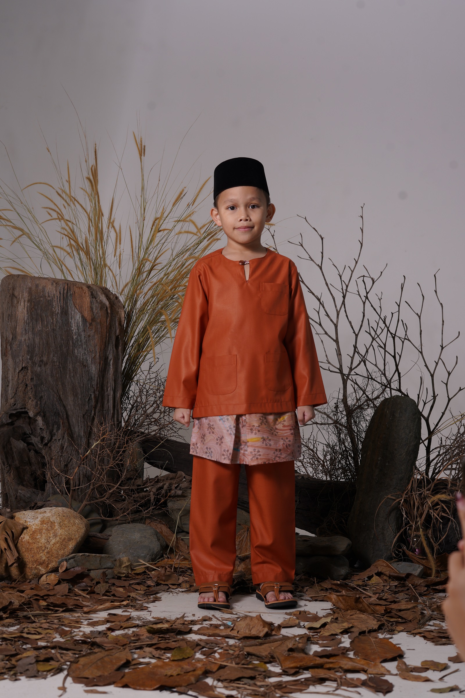 BAJU MELAYU TELUK BELANGA KID ORANGE BRICK (NEW 2026)
