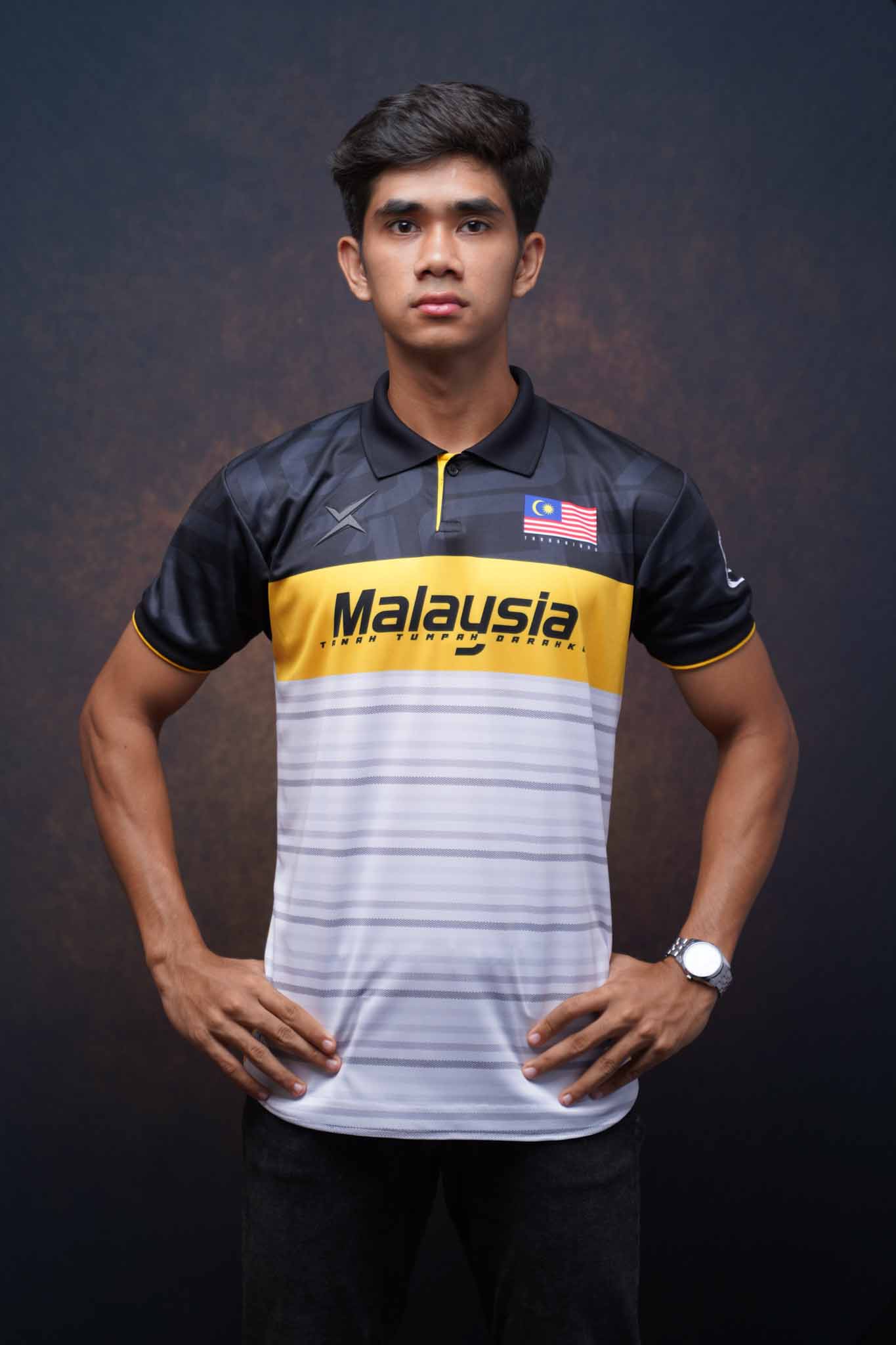 One-Button Polo Pride Black Yellow