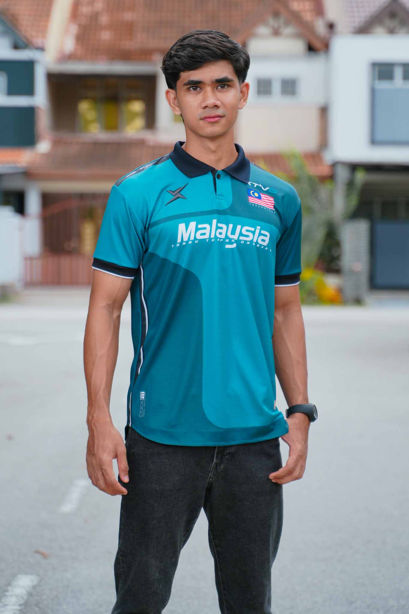 One-Button Polo Gunner Green