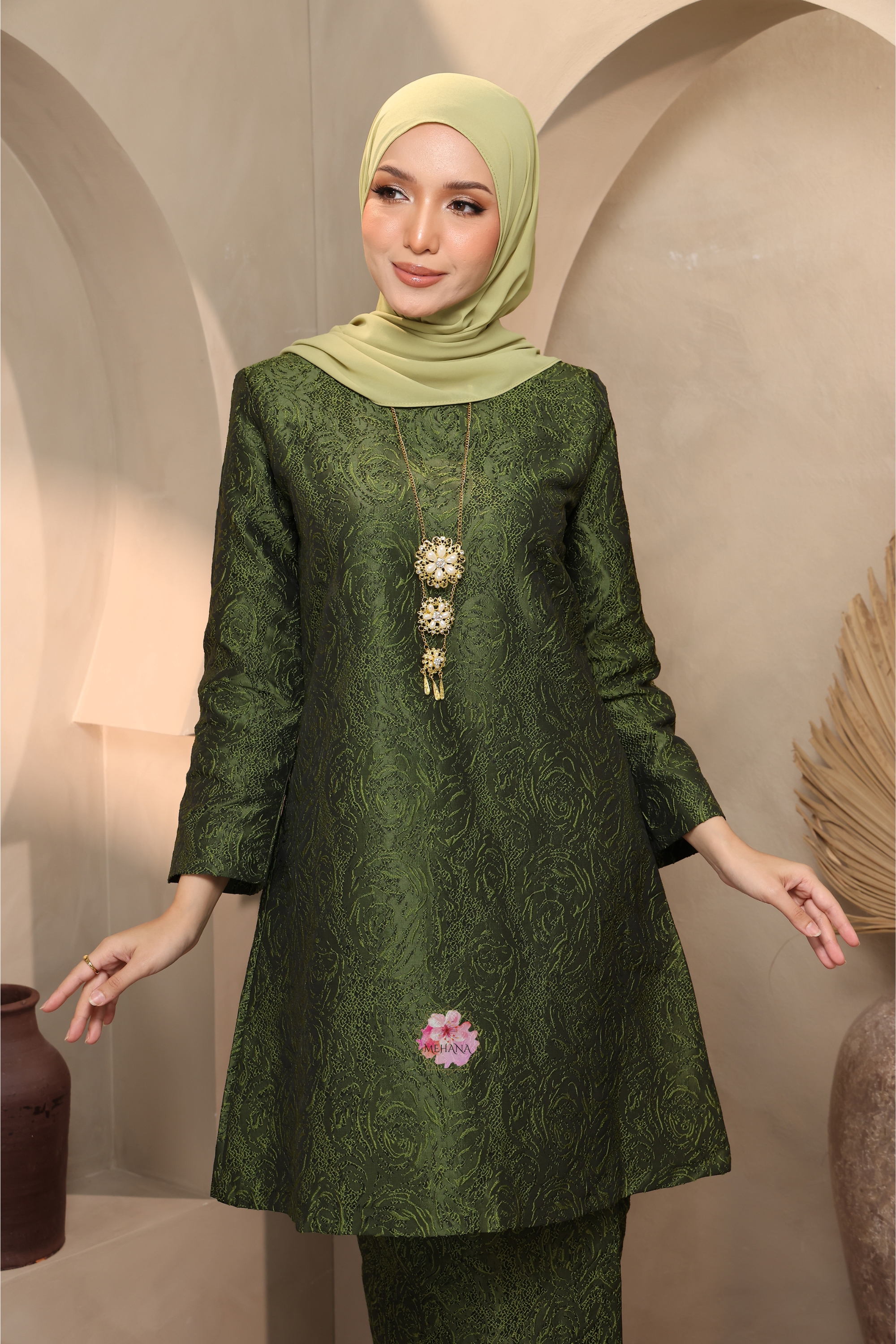 MARISSA BROCADE MOSS GREEN