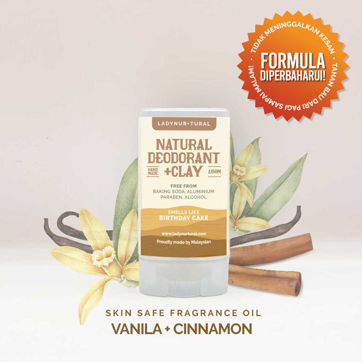 Natural Deodorant + Clay Stick (With Vitamin E and Shea Butter ...