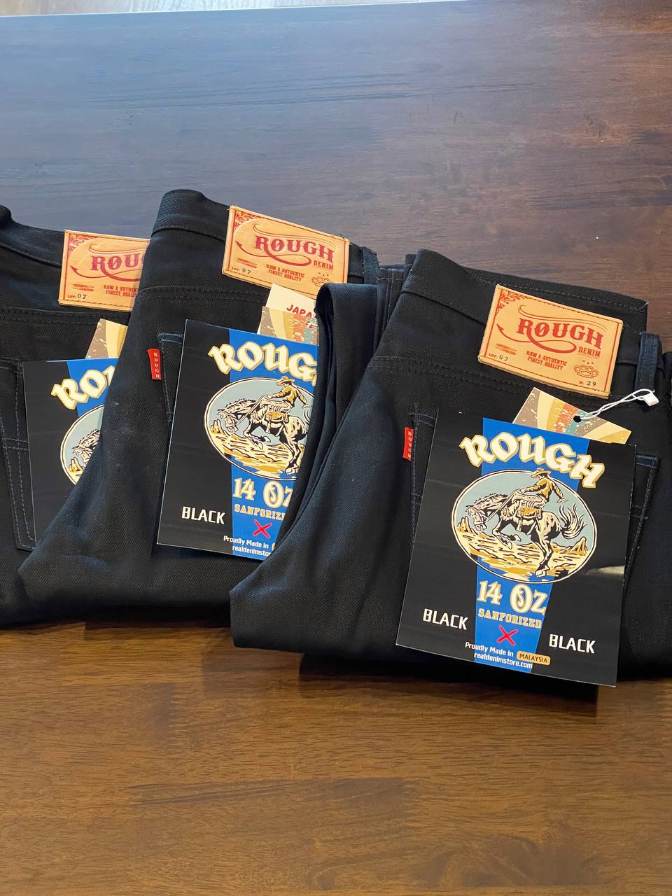 ROUGH Denim 14 Oz Black X Black