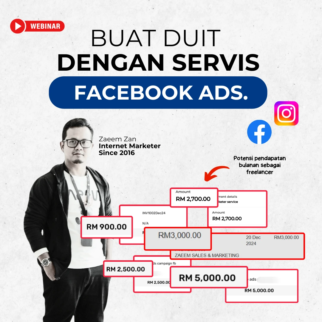 Rakaman Webinar buat Duit Dengan Servis Facebook Ads