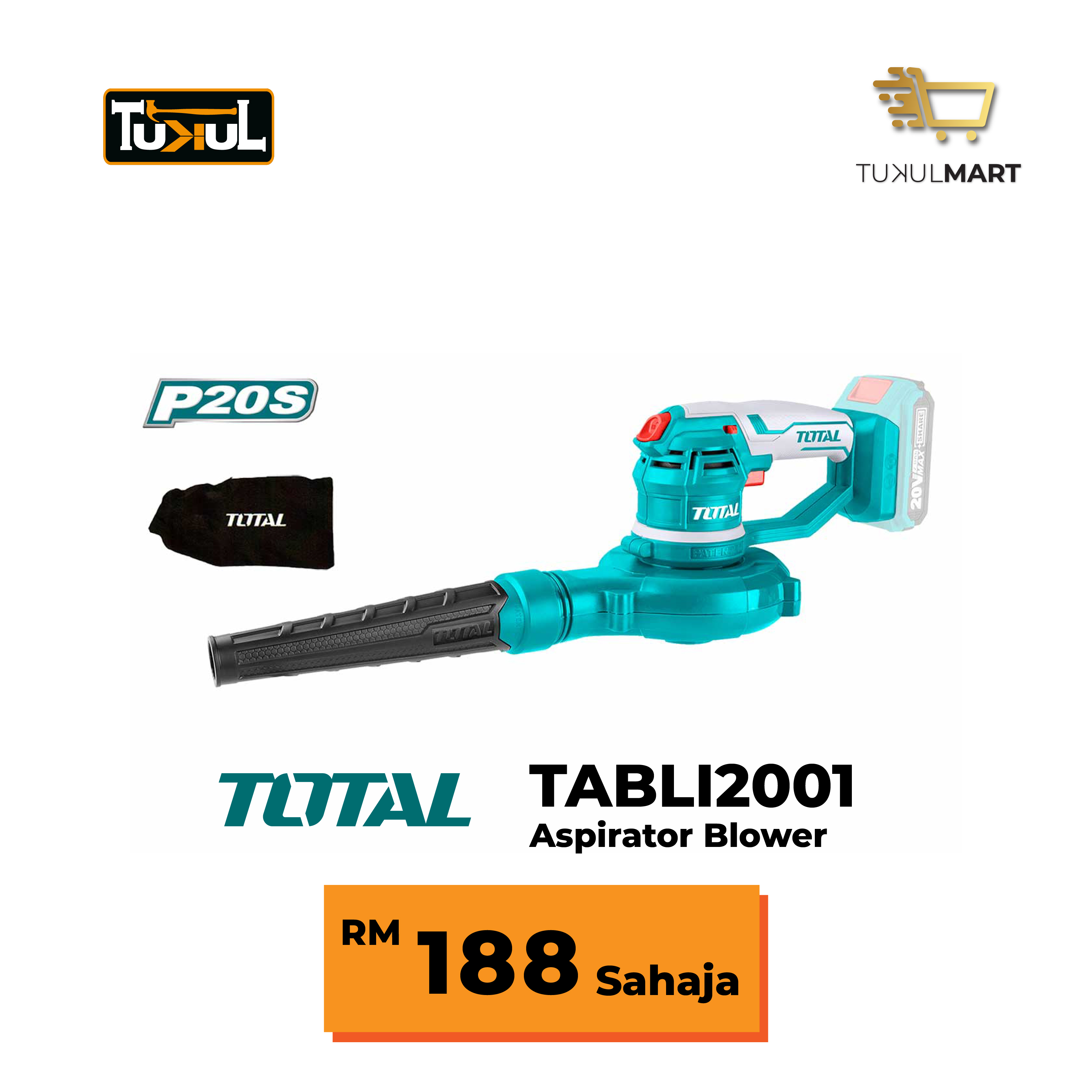 TOTAL - TABLI2001 Li-ion Aspirator Blower